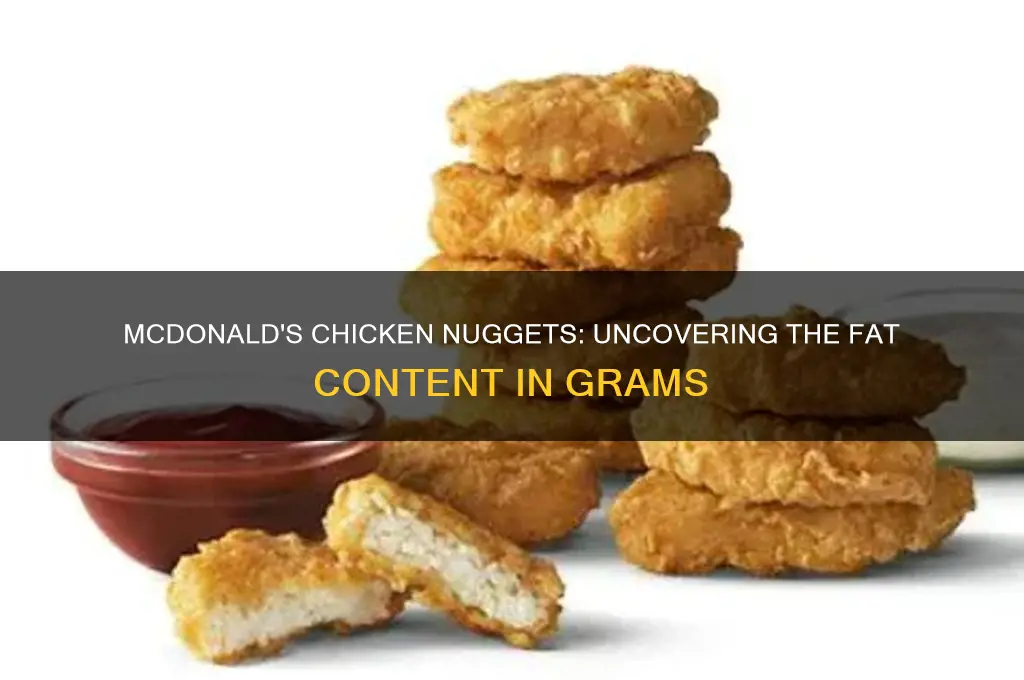 Mcdonald's Chicken Nuggets: Uncovering The Fat Content In Grams | CyChicken