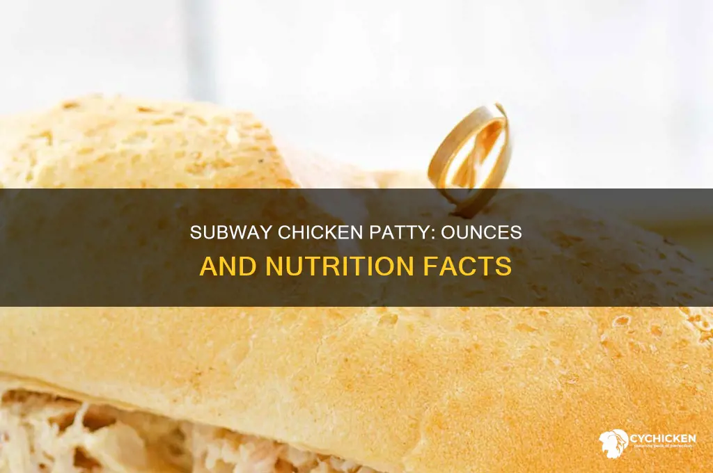 Subway Chicken Patty: Ounces And Nutrition Facts | CyChicken