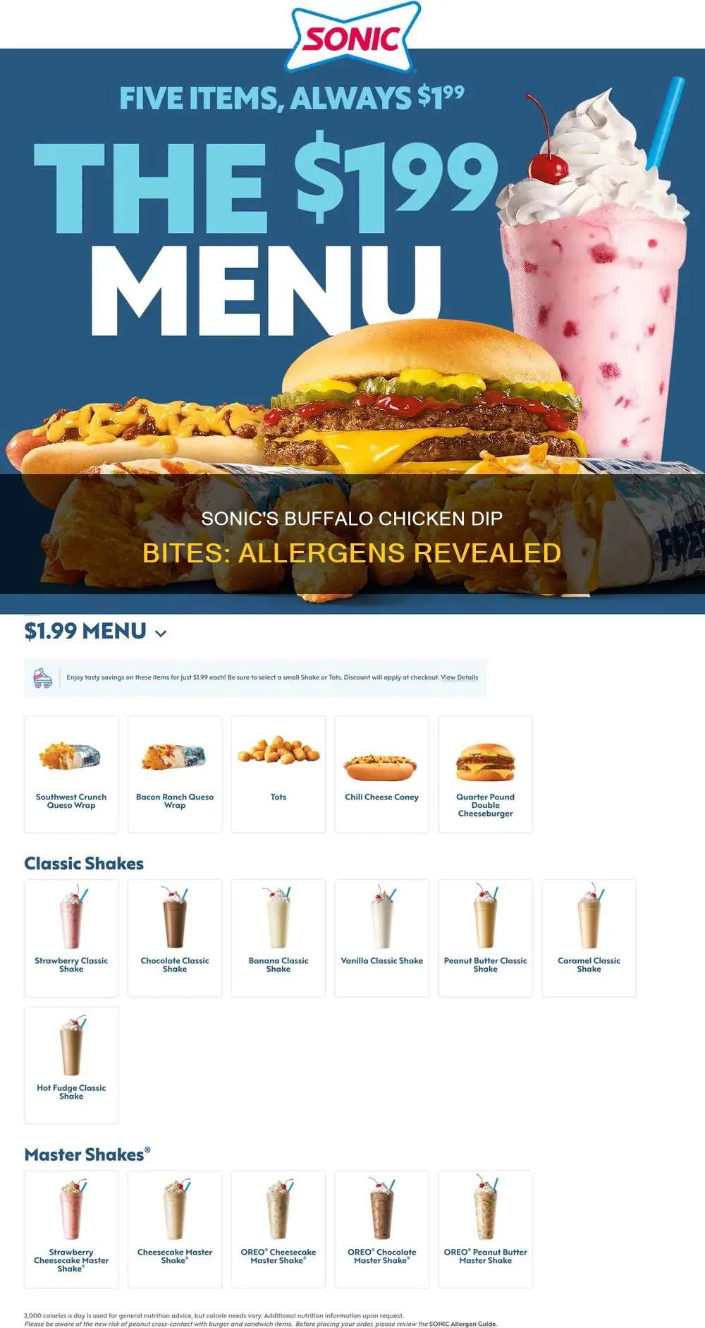 Sonic's Buffalo Chicken Dip Bites: Allergens Revealed | CyChicken